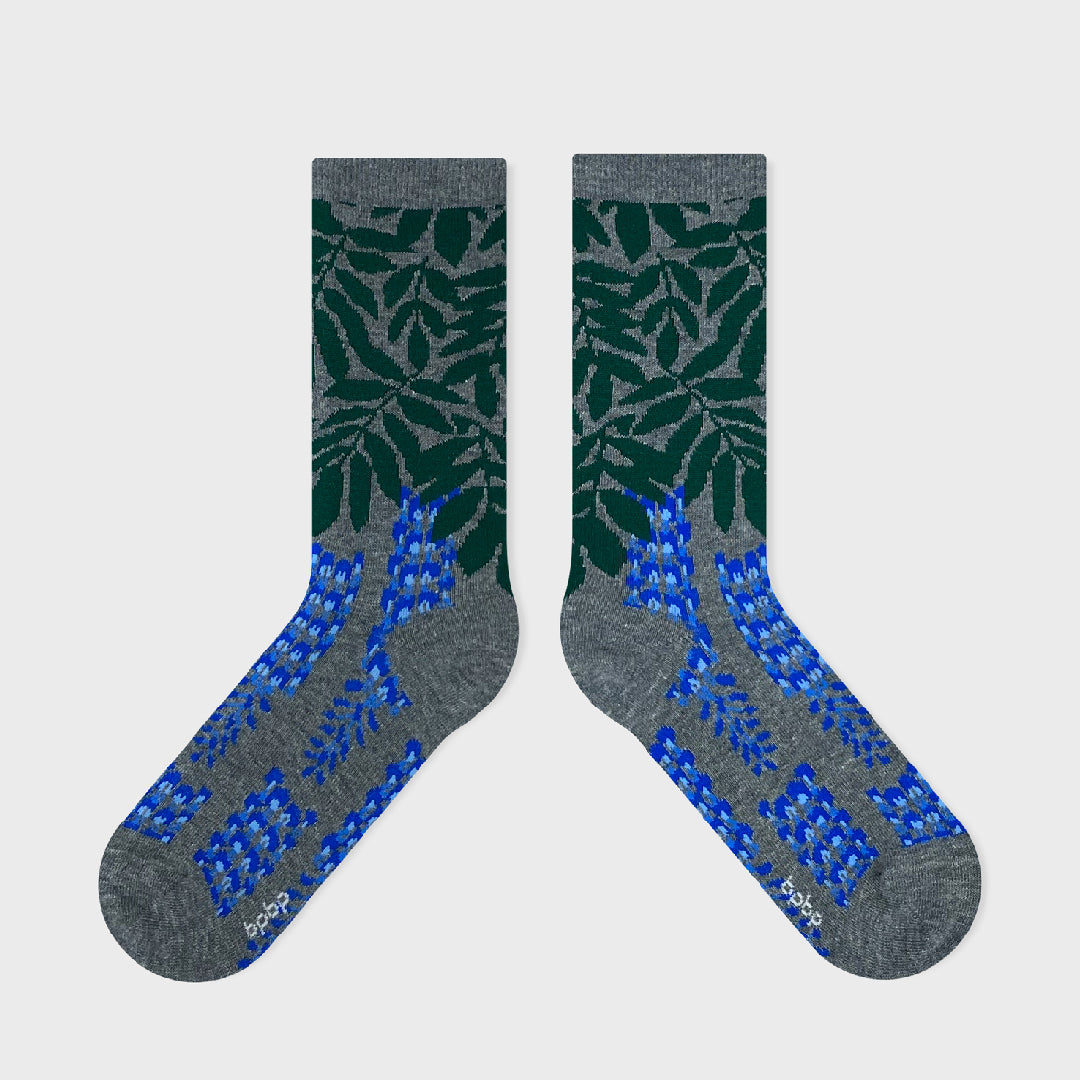 BLOOM socks | WISTERIA gray – YURI HIMURO ONLINE SHOP